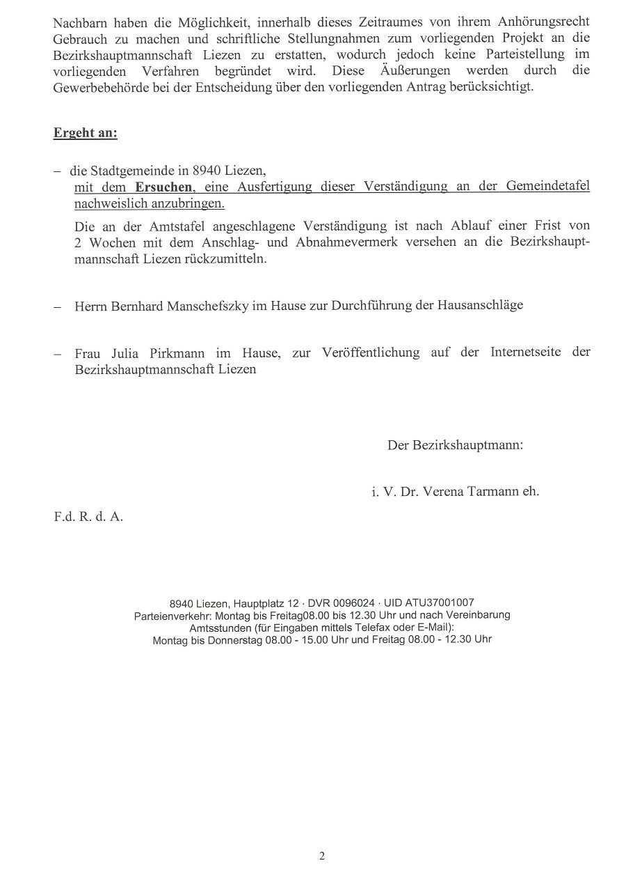 Verständigung - BH Liezen - Land Steiermark